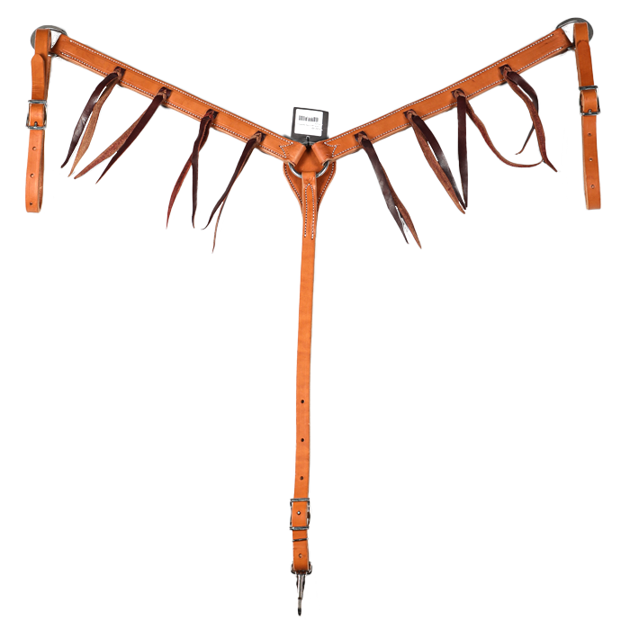1-1/4 Breast Collar Harness Leather with Latigo Strings
